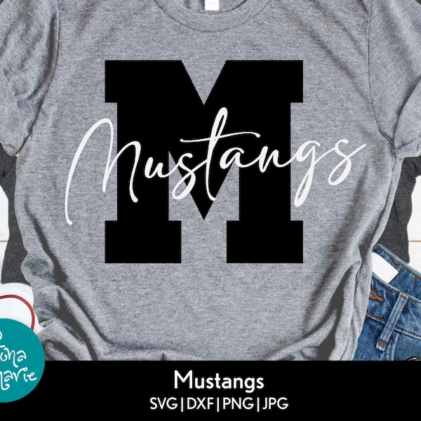 Mustangs Team Logo Svg - Etsy