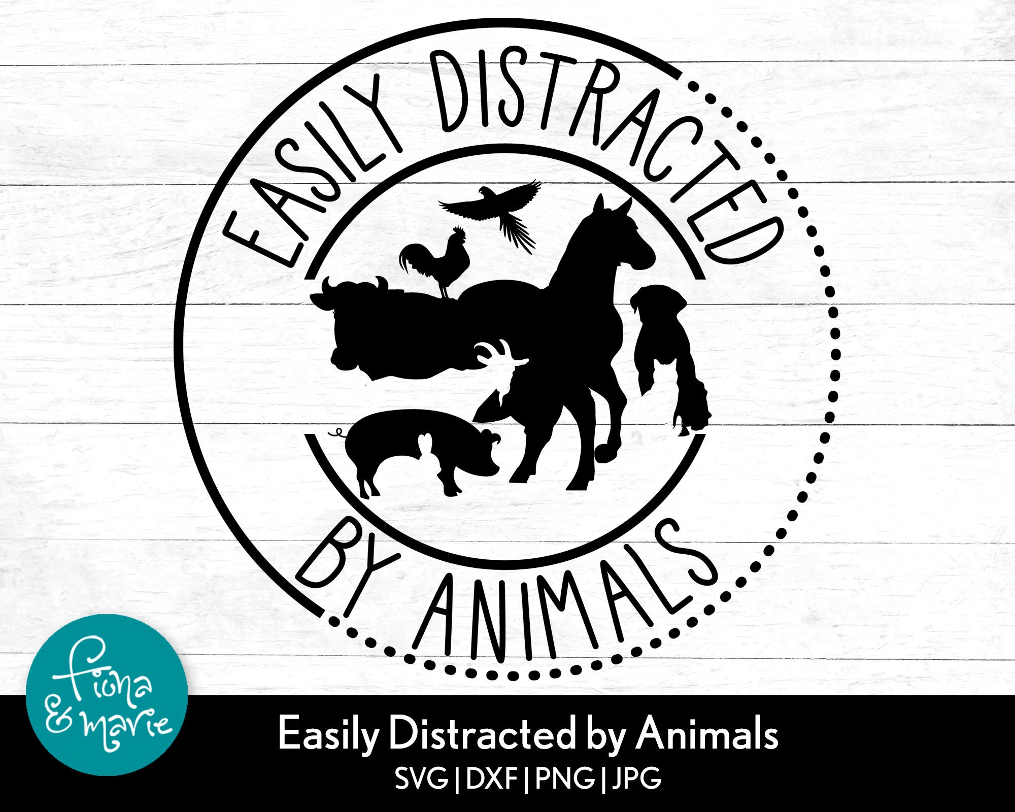 Easily Distracted by Animals Svg Farm Girl Svg Animal - Etsy