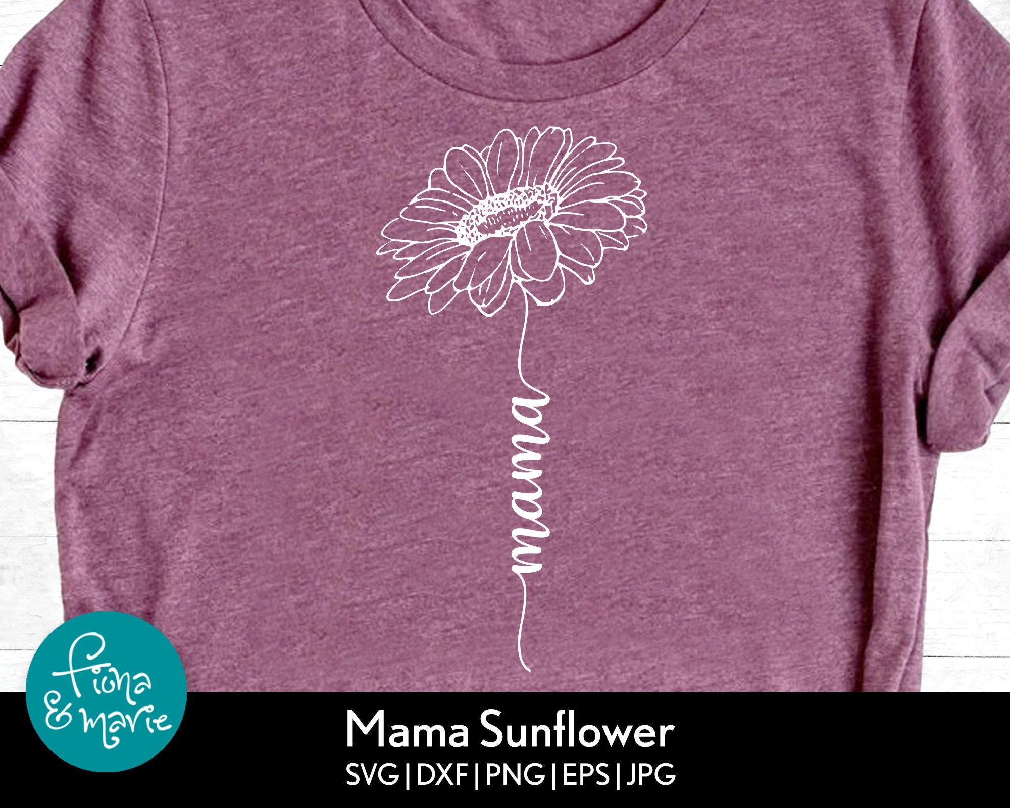 Mama Cursive Type Sunflower Svg Mom Svg Svg Dxf Eps - Etsy