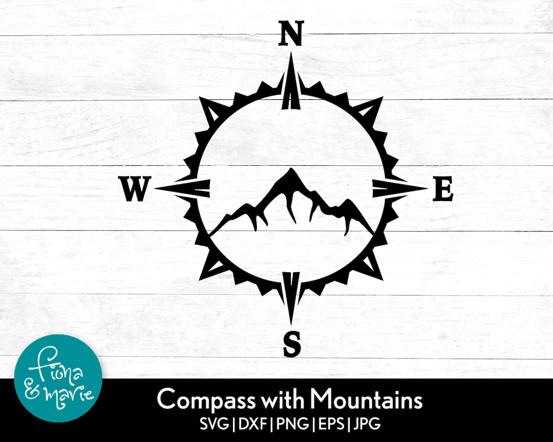 Compass Svg Compass With Mountains Svg Svg Png Jpg Eps Dxf Cut Files ...