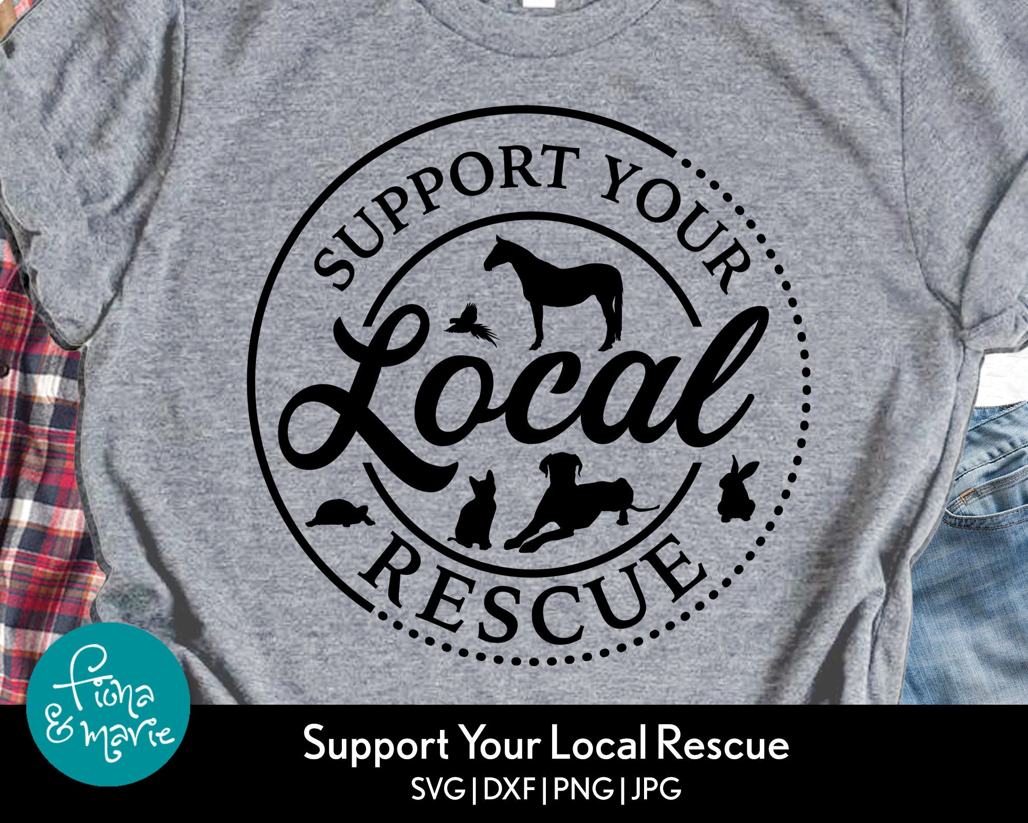 Support Local Rescue SVG: Animal Rescue Design (digital Download) - Etsy