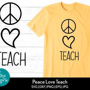Peace Love Teach Svg Teacher Svg Teacher Gift Svg Svg - Etsy