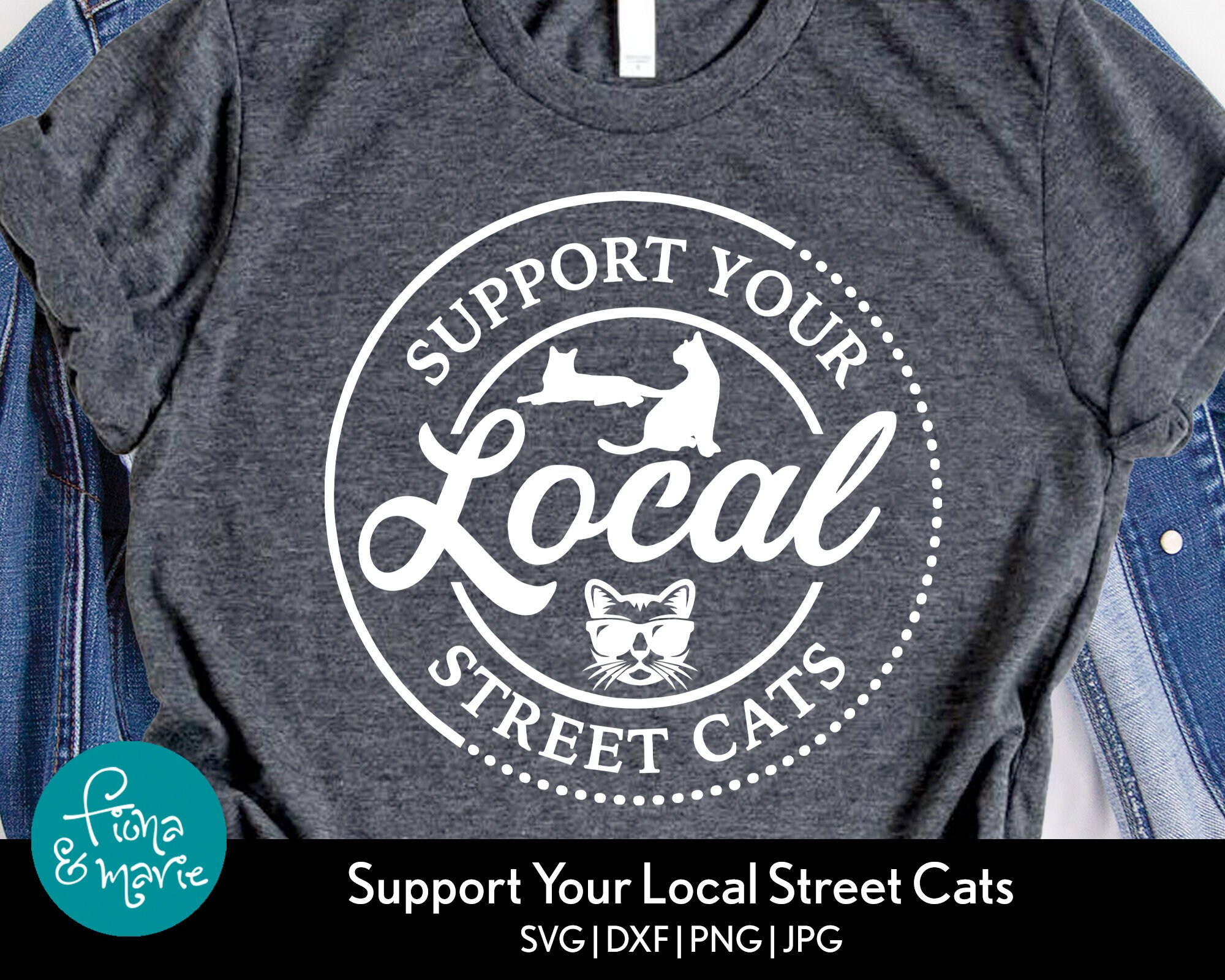 Support Local Street Cats (svg, Png, Dxf, Jpg, Pdf), Cat Rescue Cut ...