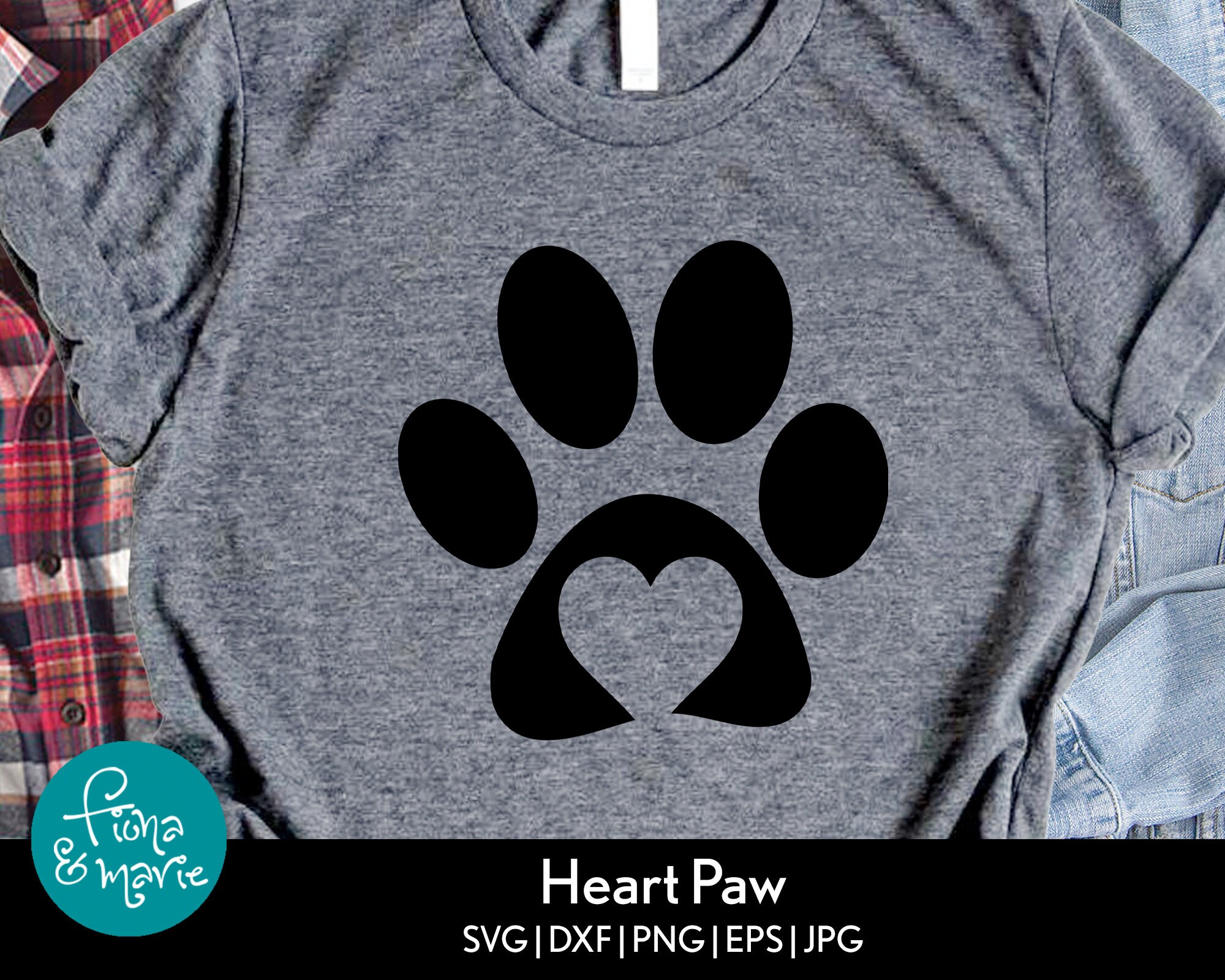 Heart Paw Svg | Svg, Dxf, Eps, Jpg, Png | Cut File SVG | Cricut ...