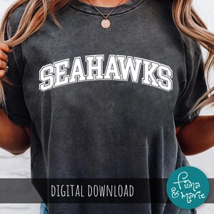 Seahawks Mascot SVG PNG: Arched Varsity Letters, Football Design ...