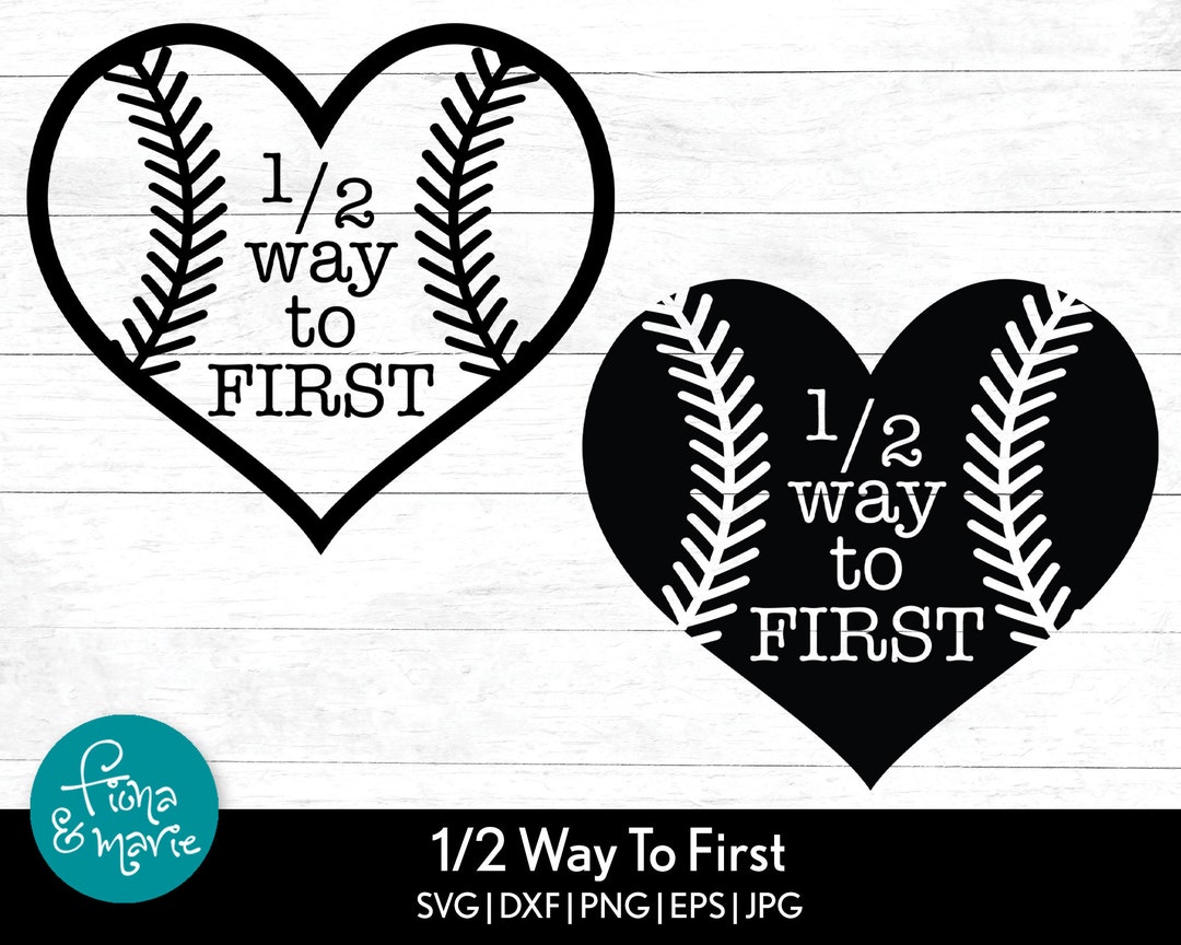 Half Way to First Baseball SVG: 6 Month Design (digital Files) - Etsy UK