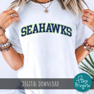 Seahawks Mascot SVG PNG: Arched Varsity Letters, Football Design ...