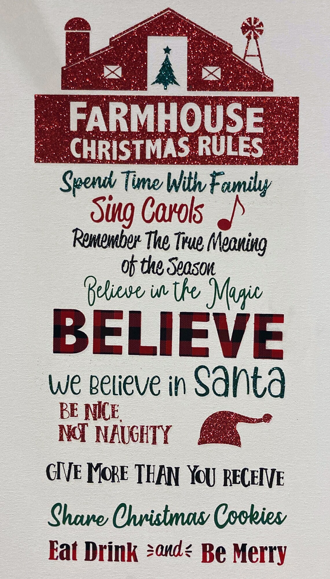 Farmhouse Christmas Rules Sign SVG | Holiday Decor (digital Download ...