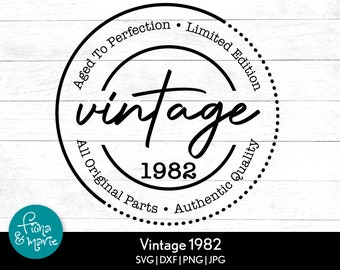 Vintage 1982 Svg | Etsy
