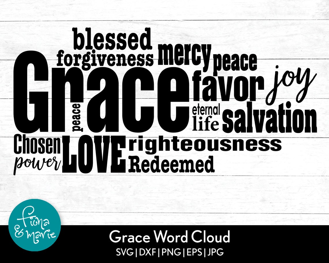 Grace Word Cloud Bible Verse Svg Christian Wall Art Svg - Etsy