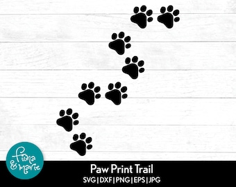 Cat Paw Print Track. Cut Files for Cricut. Clip Art - Etsy