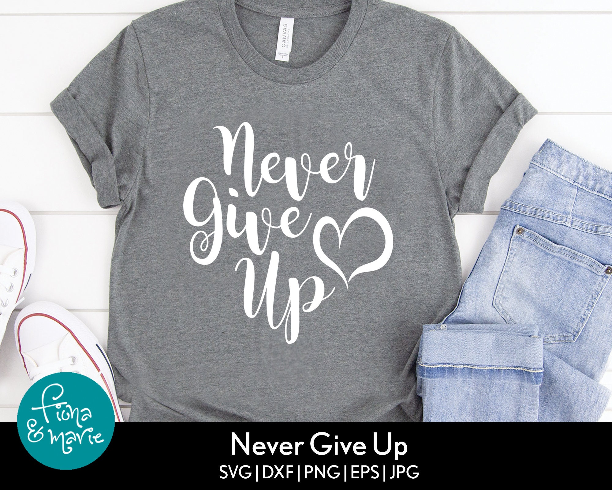 Never Give up Cursive Type Heart Svg Inspirational Svg | Etsy