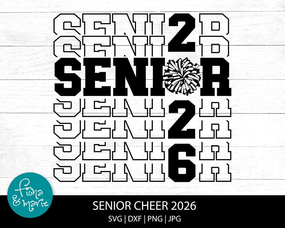 Senior 2026 Cheer, Cheerleader Senior Svg, Class of 2026 Senior Pom ...