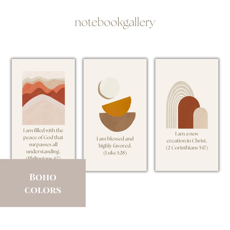 40 Colorful Biblical Affirmation Cards | Abstract Motifs | Faith ...