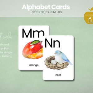 Alphabet Cards | Nature Inspired | Movable Alphabet | Classic High Res ...