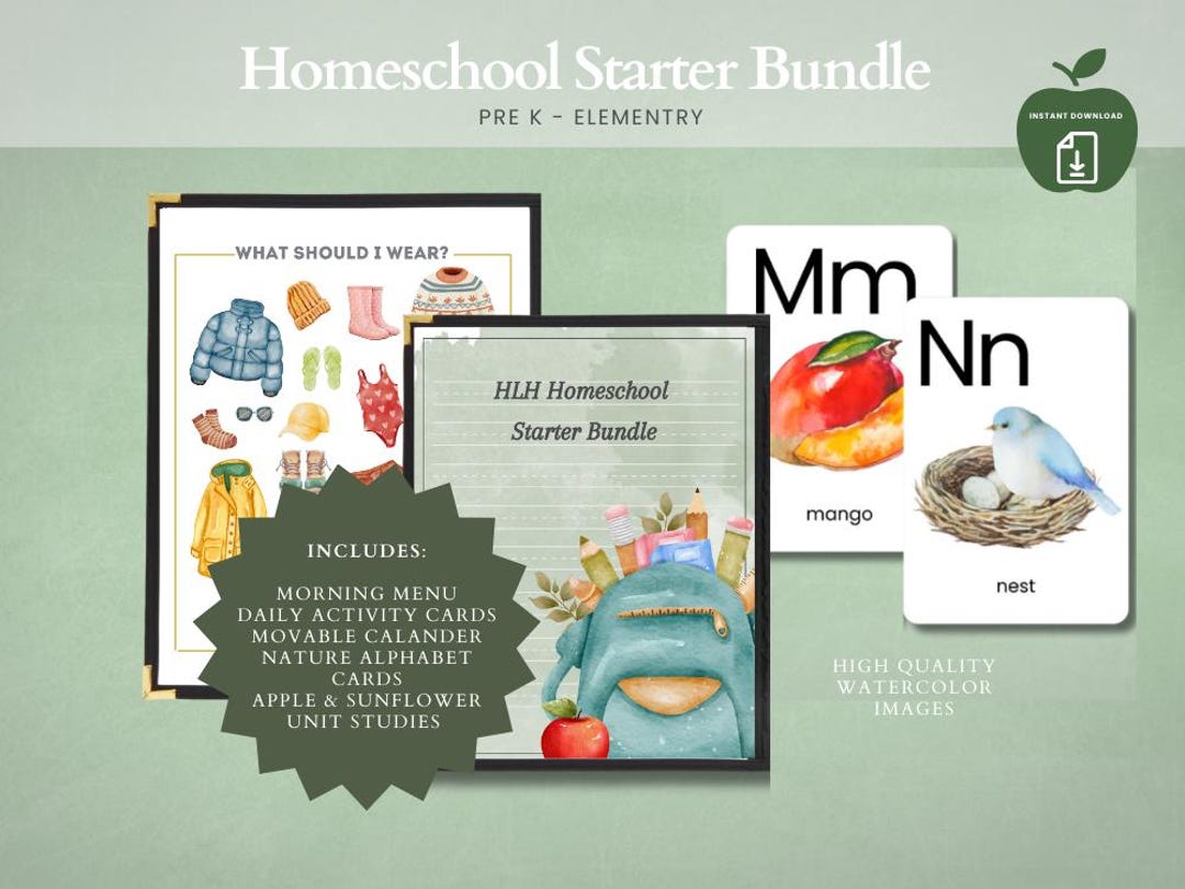 Homeschool Starter Bundle | Kindergarten & Preschool | Homeschool ...