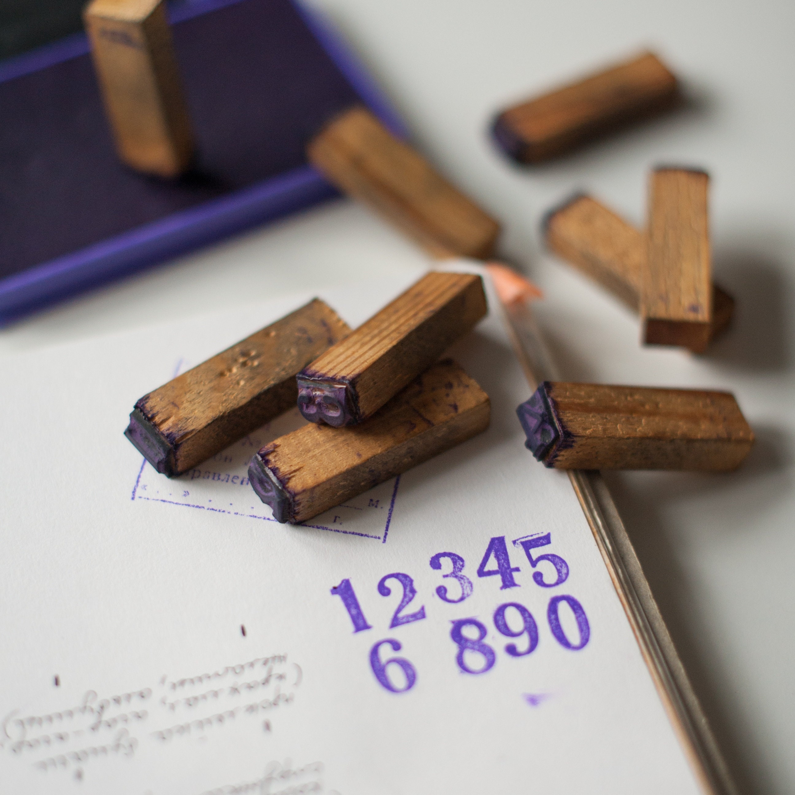 Paper, Party & Kids Papercraft Vintage wooden rubber stamps \ numeral ...