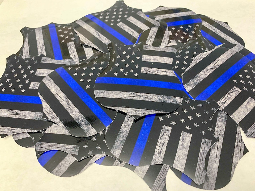 Thin Blue Line | Shield | US Flag Decal - 4 Inch - Etsy