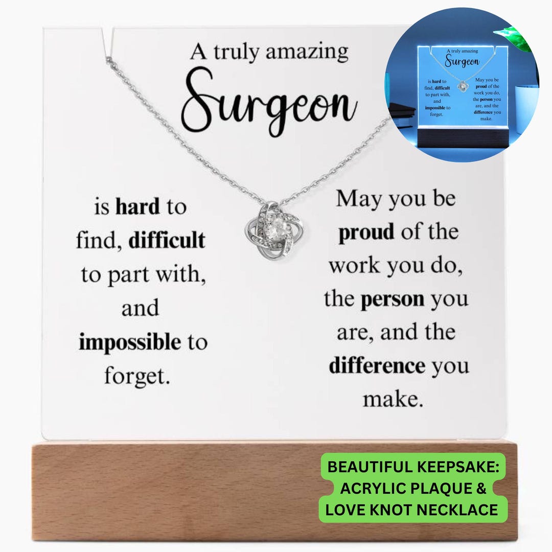 Surgeon Gifts, Female Surgeon Gift, Surgeon Plaque With Necklace, A ...