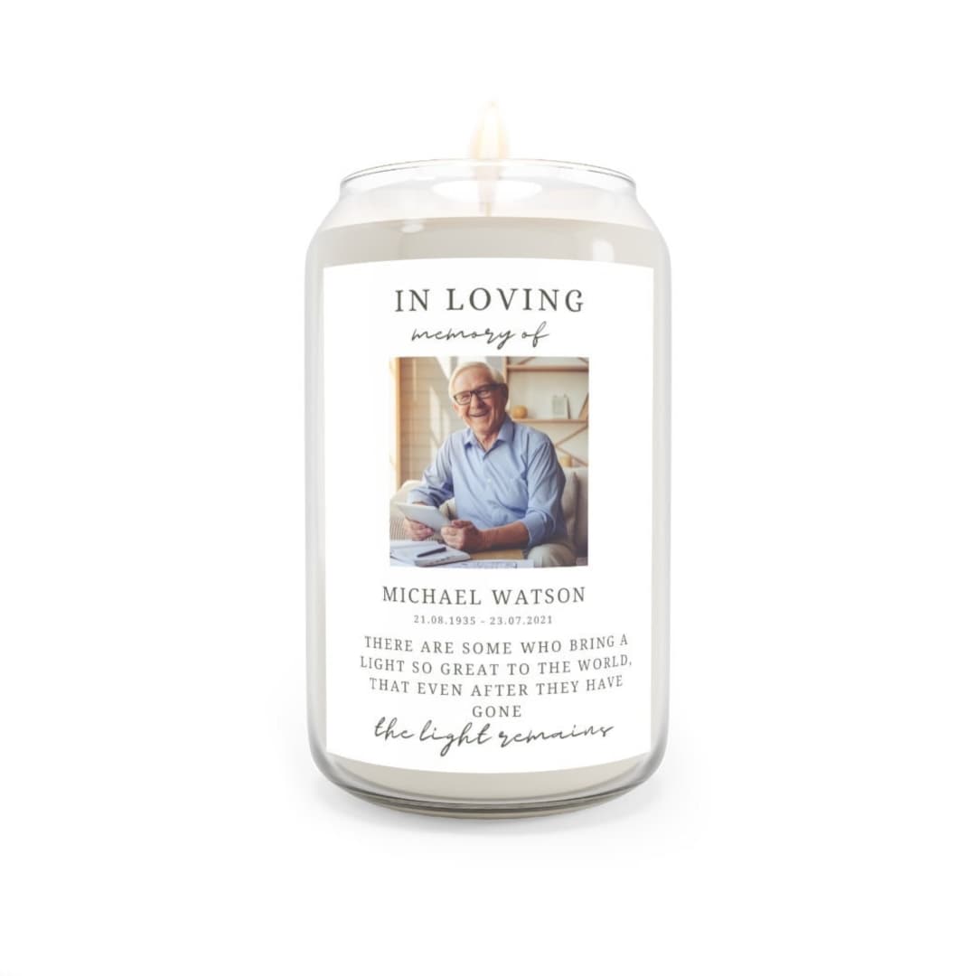Personalized Memorial Candle, Memorial Candle With Photo, the Light ...