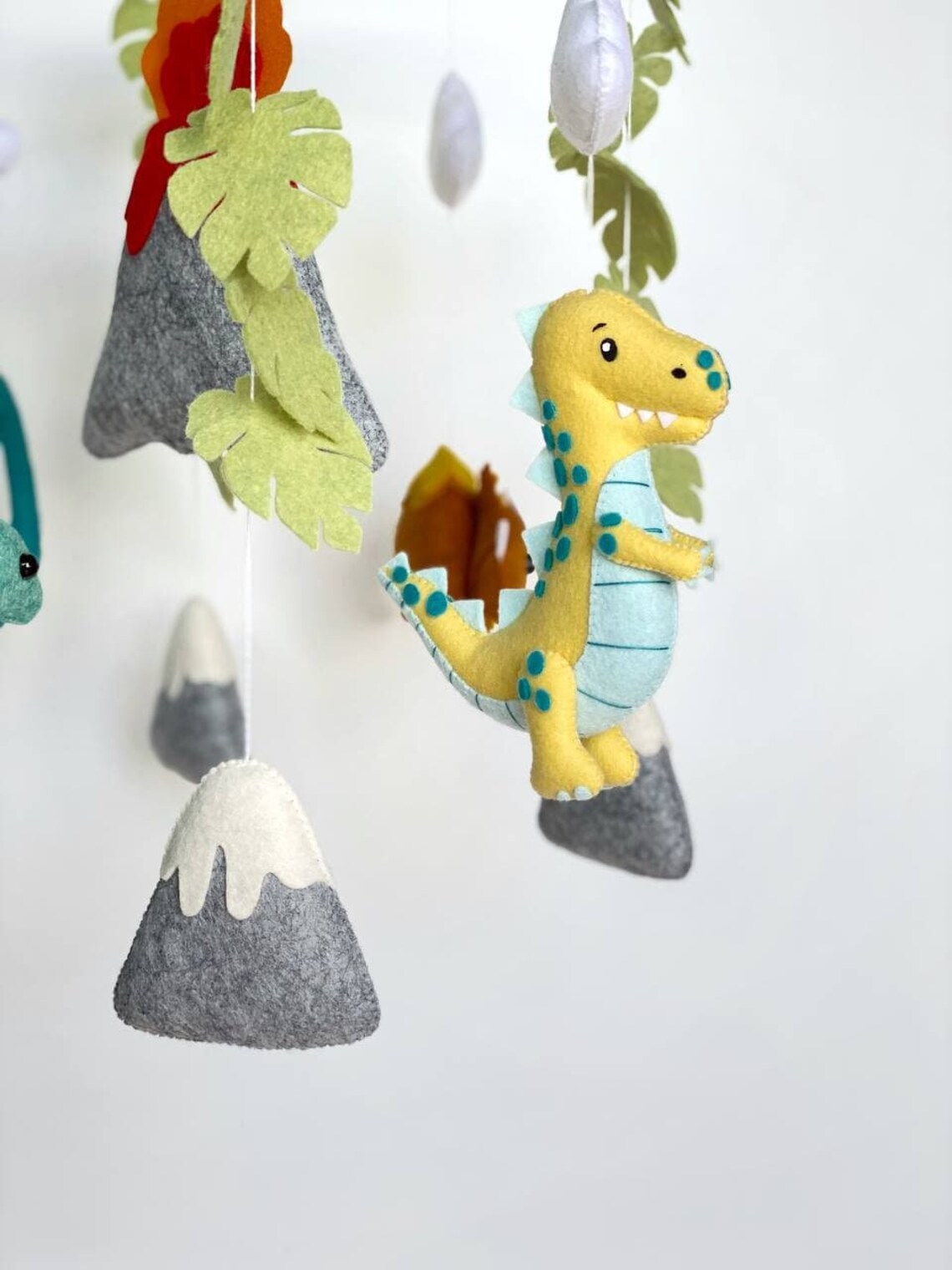 Dinosaur mobile for nursery baby room decor felt dino mobile | Etsy
