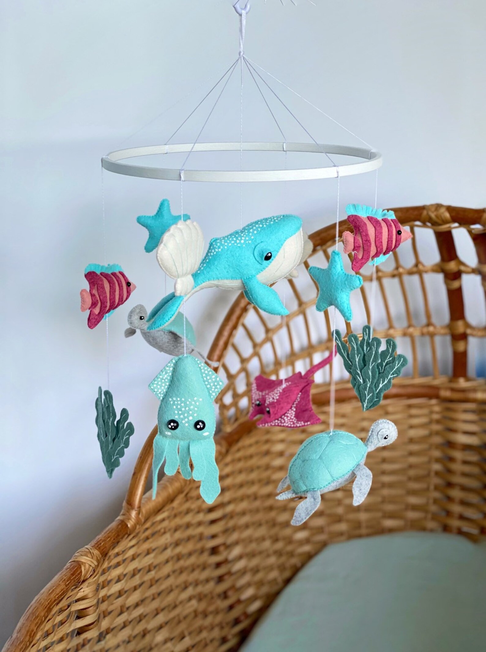 Nautical Mobile for Nursery With Whale Fish Turtle - Etsy