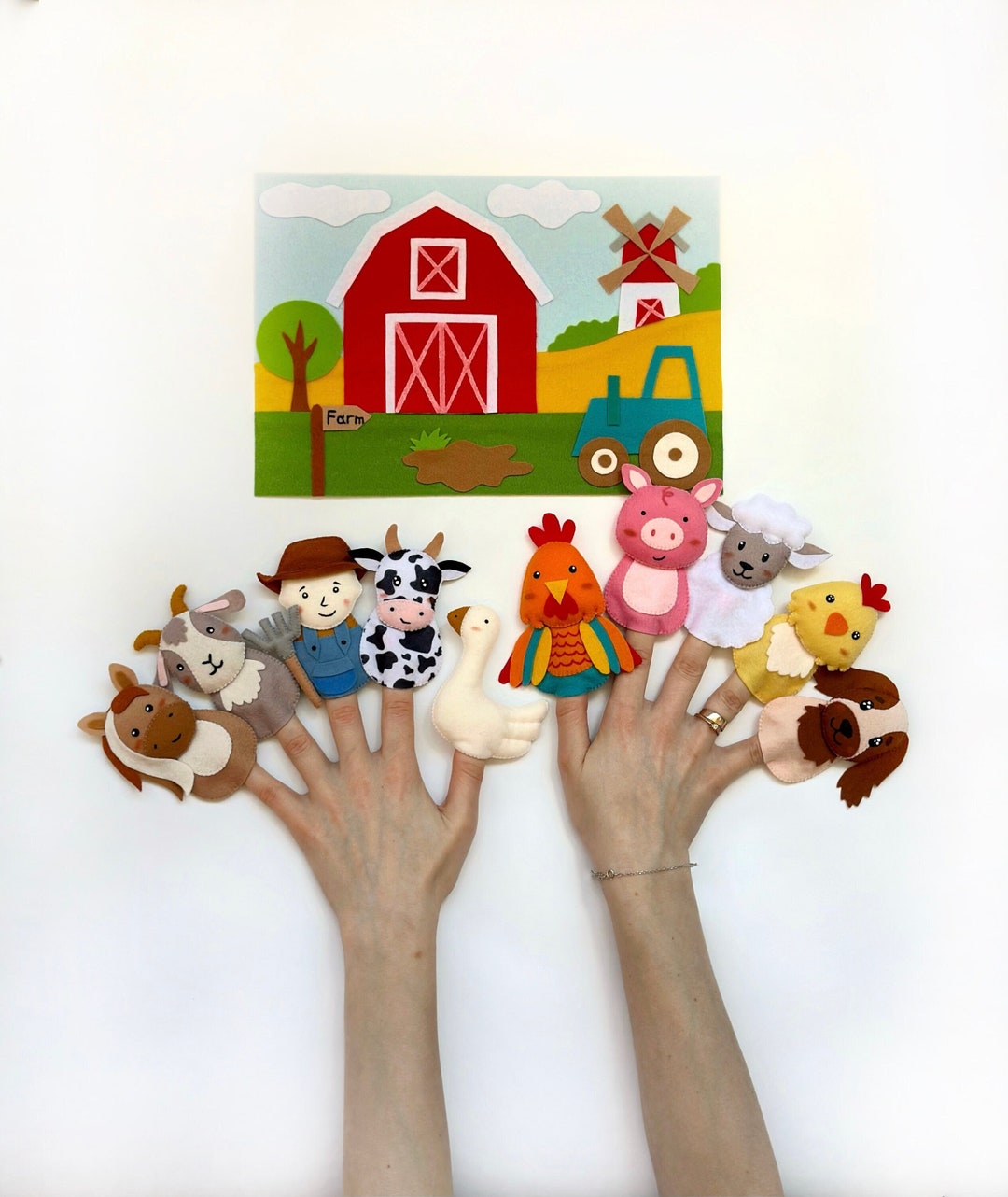 Farm Finger Puppet Set for Kids, Educational Toys for Toddler 1 Year ...