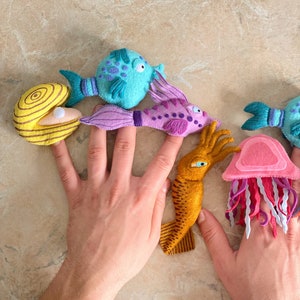 Ocean Finger Puppet Set Pout Pout Fish, Octopus Finger Puppet, Finger ...