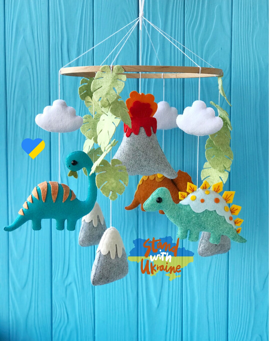 Baby Mobile - Nursery Dinosaur Mobile , Crib Mobile With Mountains ...