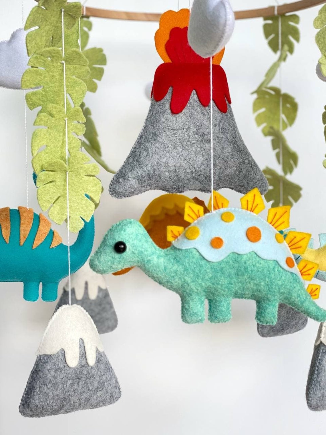 Dinosaur mobile for nursery baby room decor felt dino mobile | Etsy
