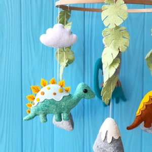 Baby Mobile - Nursery Crib Mobile , Dinosaur Mobile With Volcano , Baby ...
