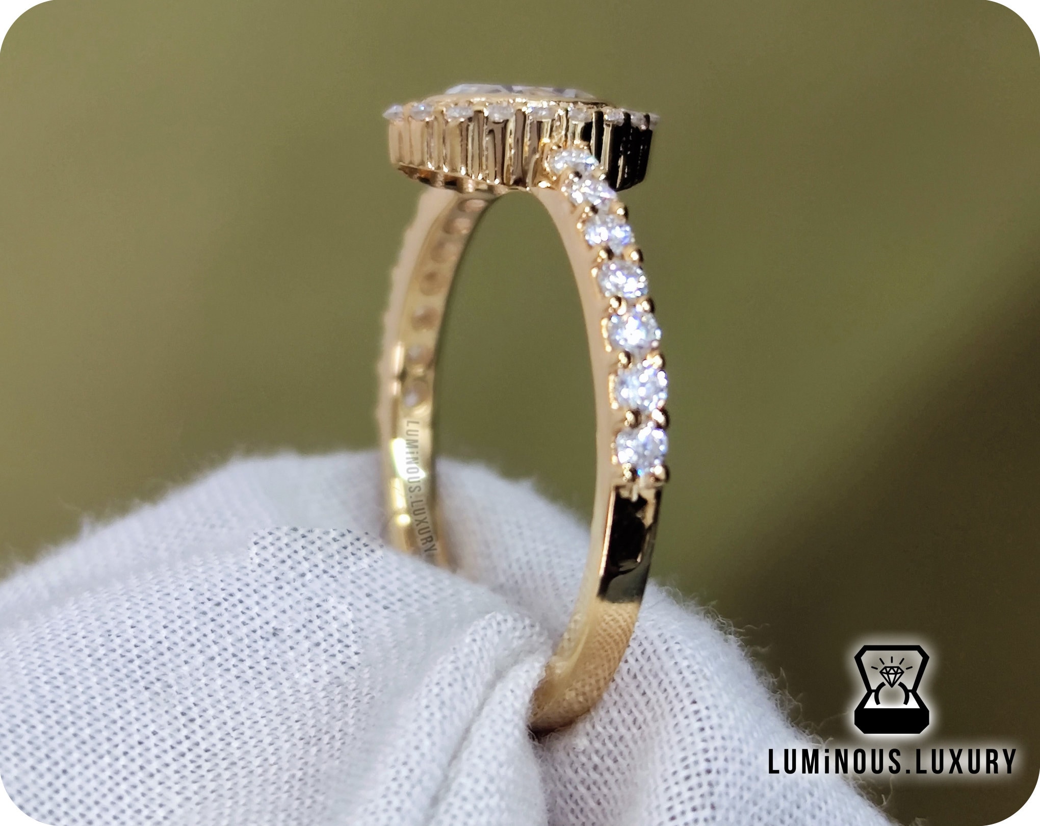 Full Bezel With Halo Oval Brilliant Cut Moissanite Engagement - Etsy