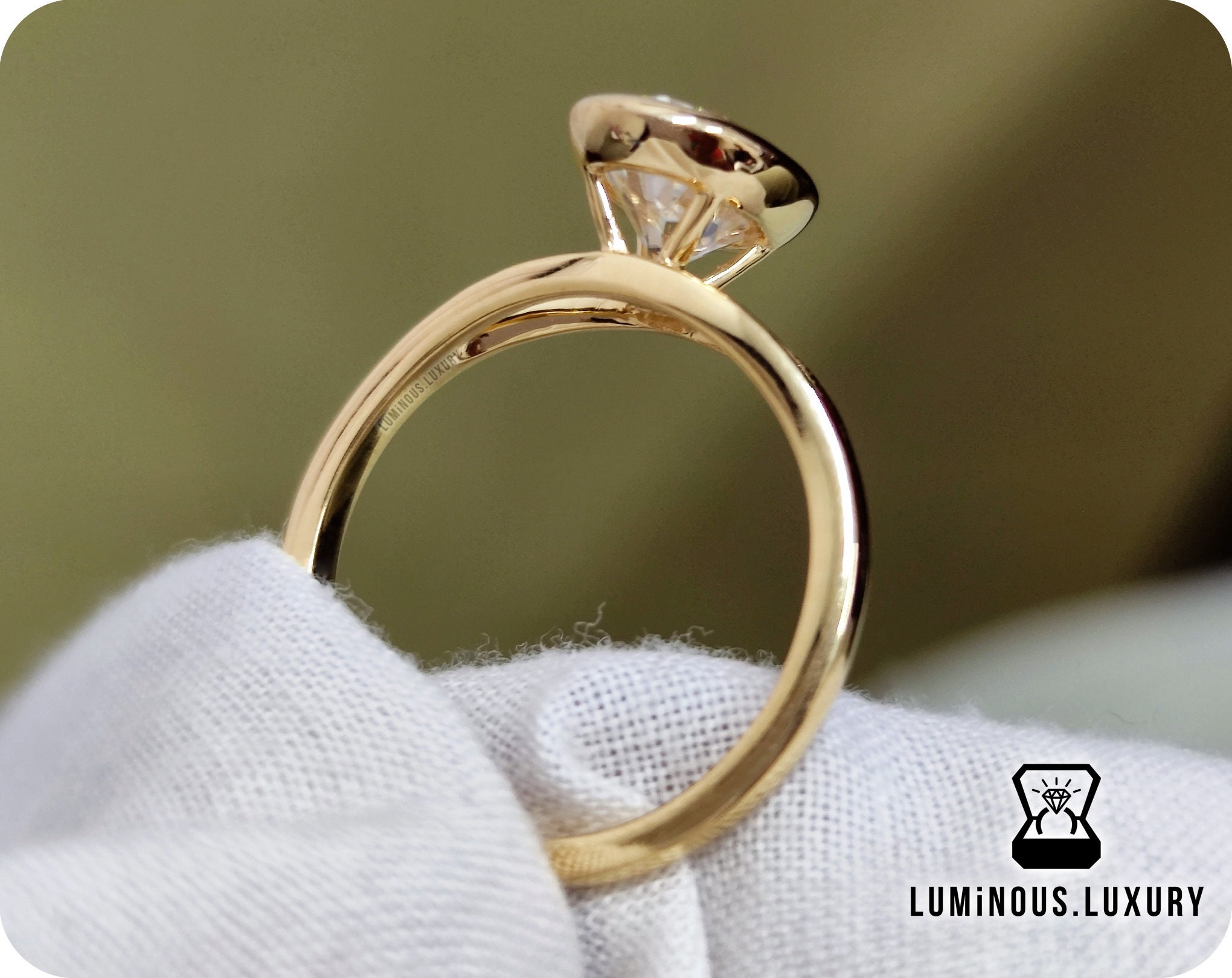 Full Bezel Set Oval Brilliant Cut Moissanite Engagement Ring - Etsy