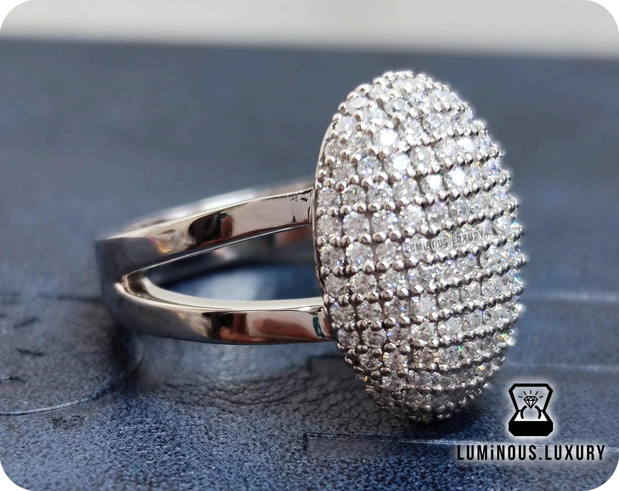 Twilight Bella Ring Full White D Color Round Moissanite | Etsy