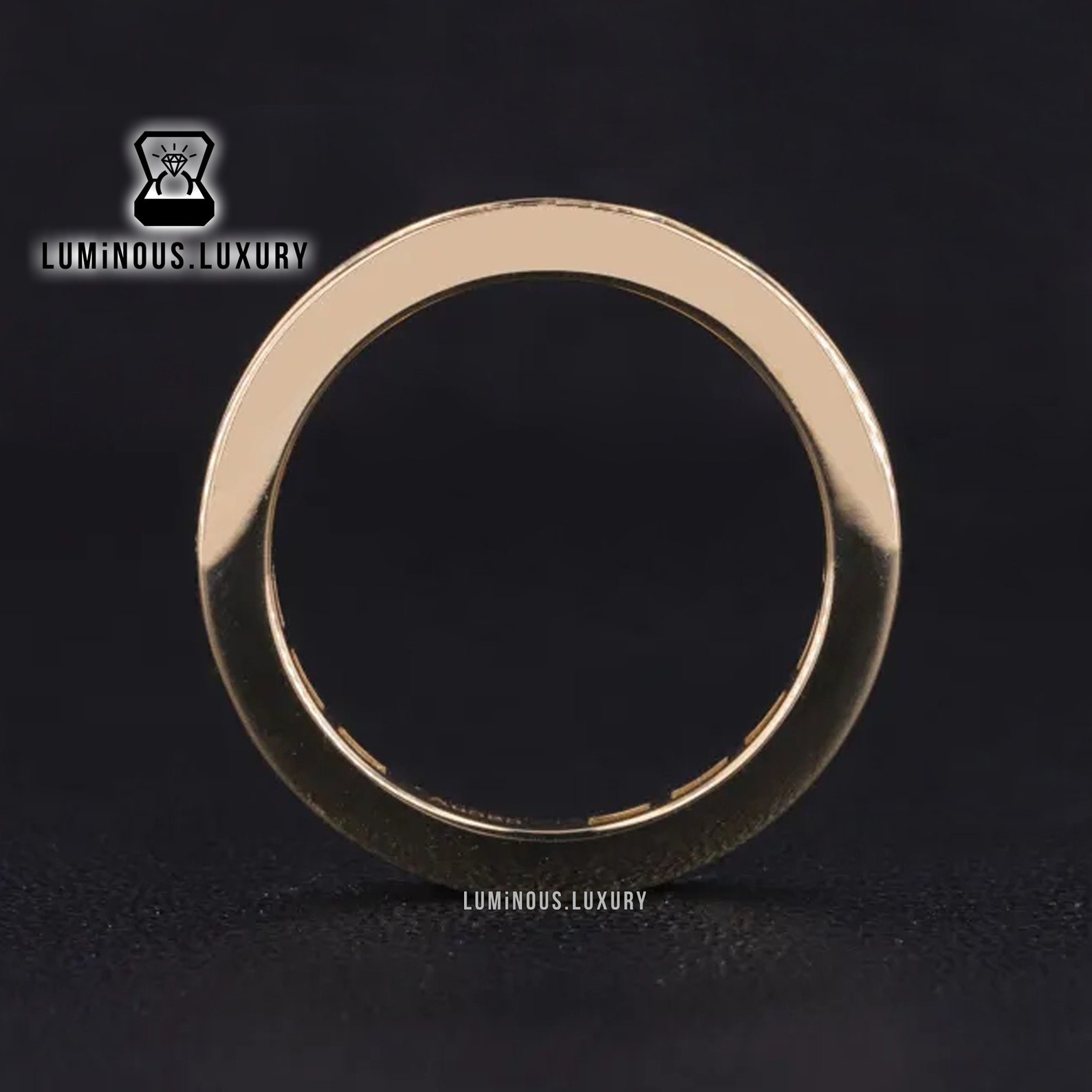 Channel Set Moissanite Stacking Wedding Band: East West Baguette Cut ...