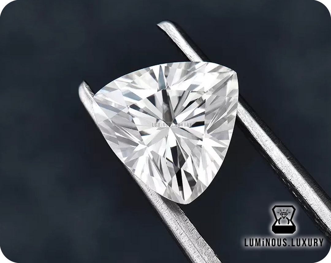 Colorless Trillion Cut 6 x 6 MM 0.60 Carat Full Fiery White - Etsy ...