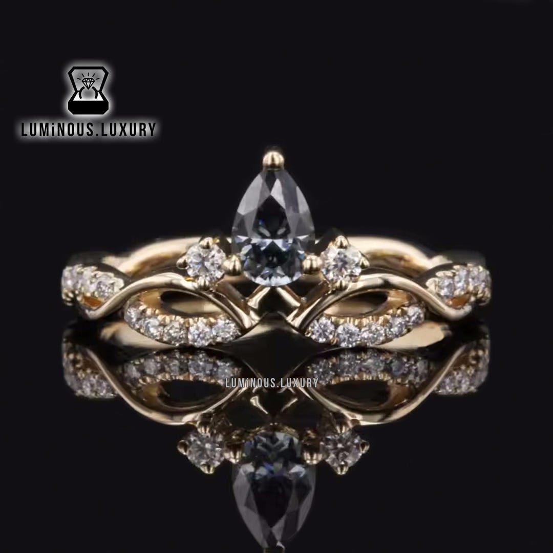 Vintage Twist Shank Full Eternity Infinity Promise Ring, 7x5 MM Pear ...