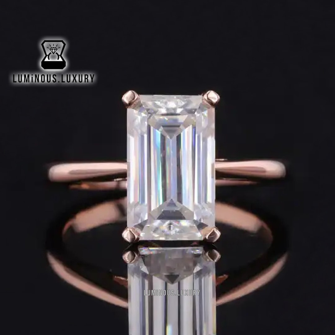 Antique Solitaire Ring: 4 Tab Prong Cathedral Set Taper Band Promise ...