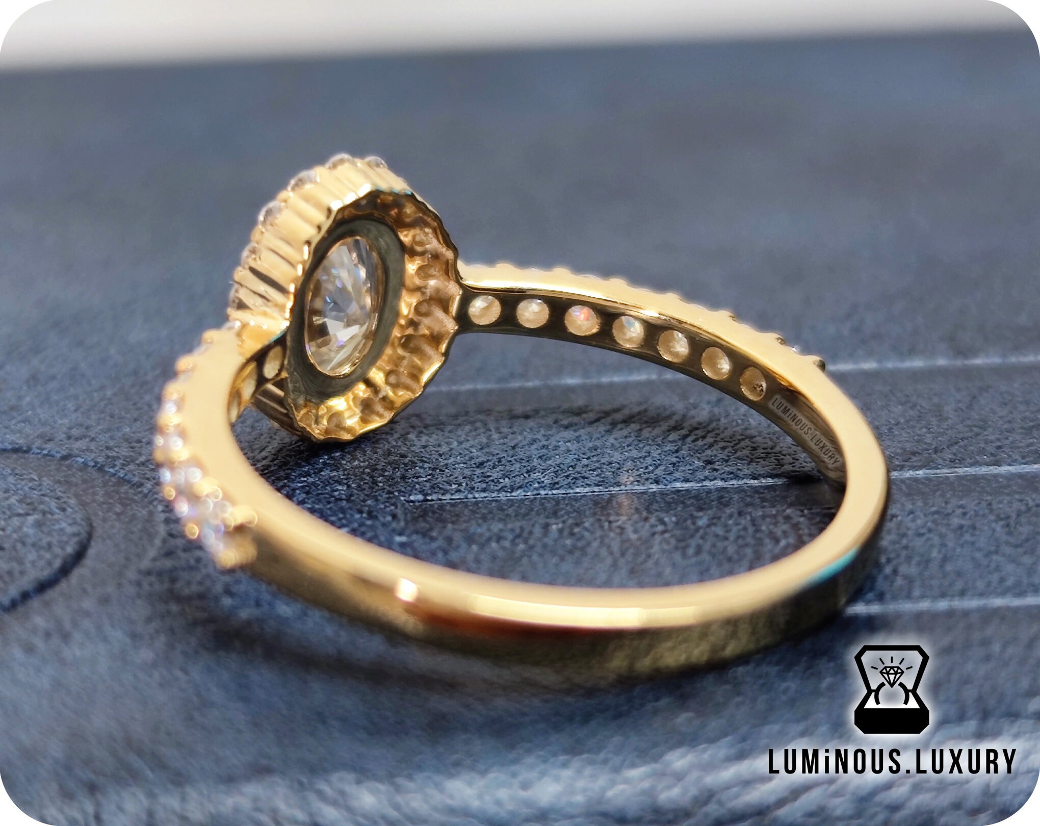 Full Bezel With Halo Oval Brilliant Cut Moissanite Engagement - Etsy