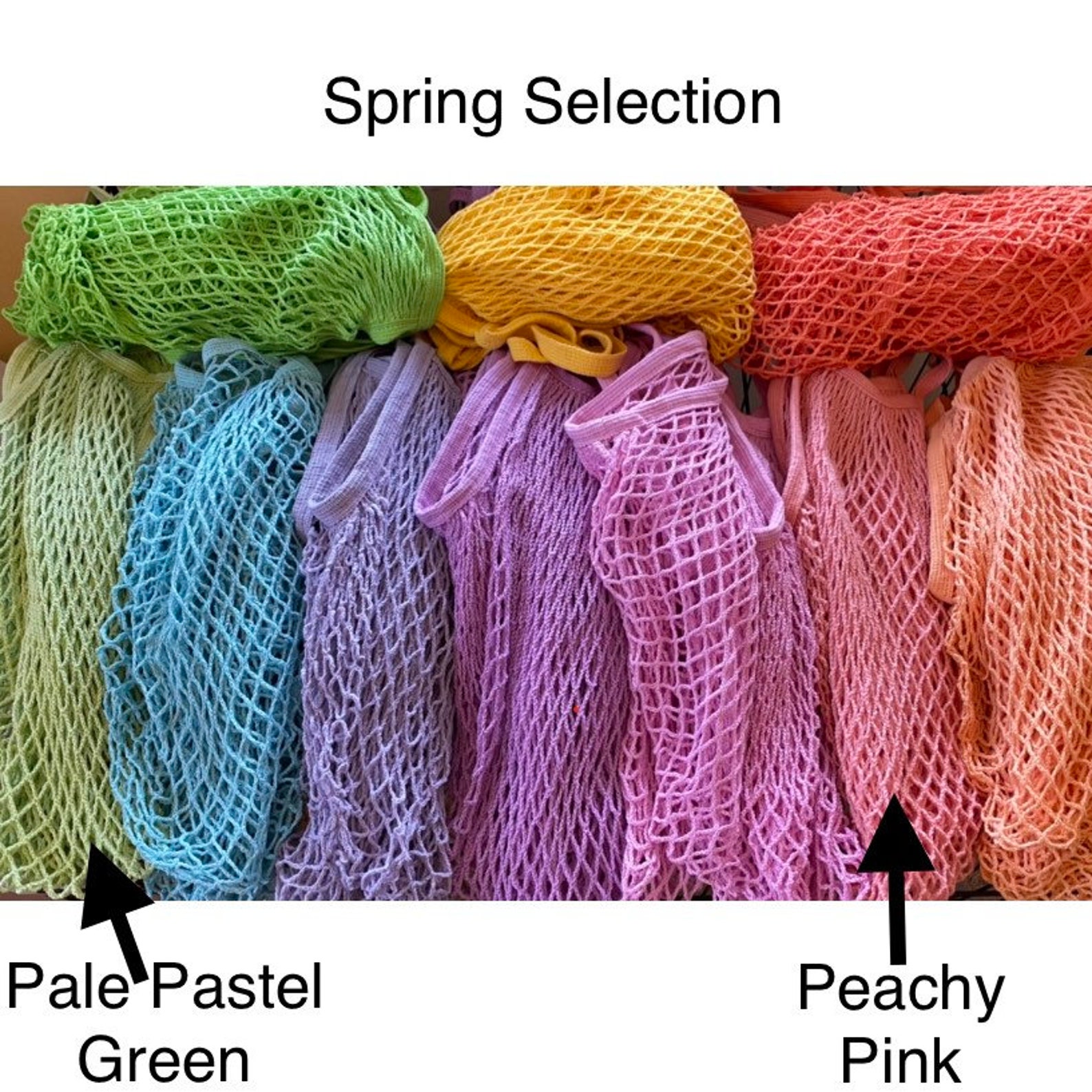 Mesh Market Bag Long Handle Hand Dyed 100% Cotton Net String - Etsy