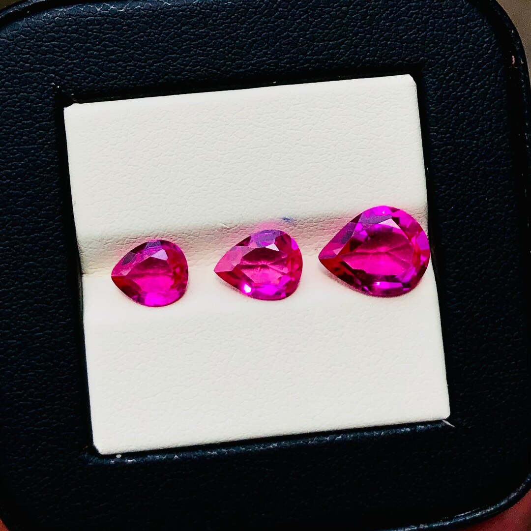 Genuine Corundum Pink Ruby Pear Cut Gemstone Quality Loupe - Etsy