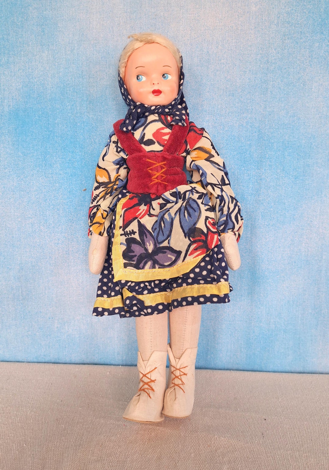 Vintage 1950s Polish Rag Doll, Hand Made Folk Folkloric Traditional ...