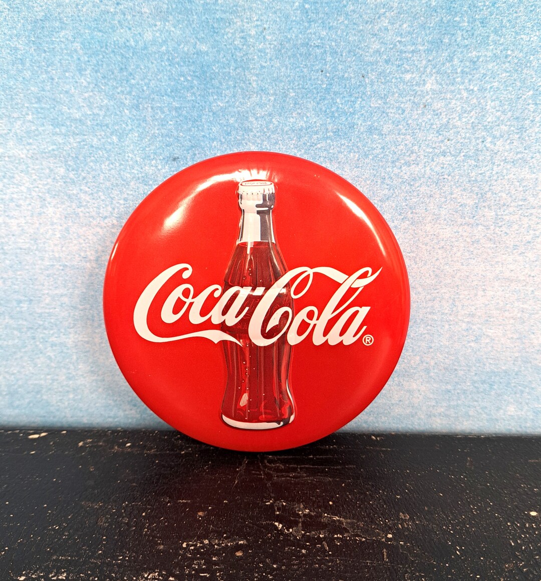 Vintage 1995 Small Round Red Coca Cola Tin. 5.25” Diameter - Etsy