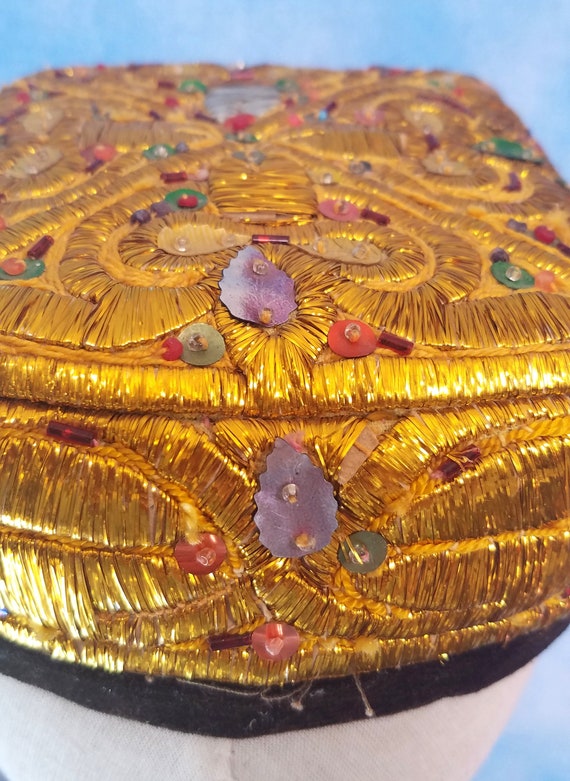 Vintage 1940s or 50s Uzbek Tubeteika Doppa Square Bri… - Gem