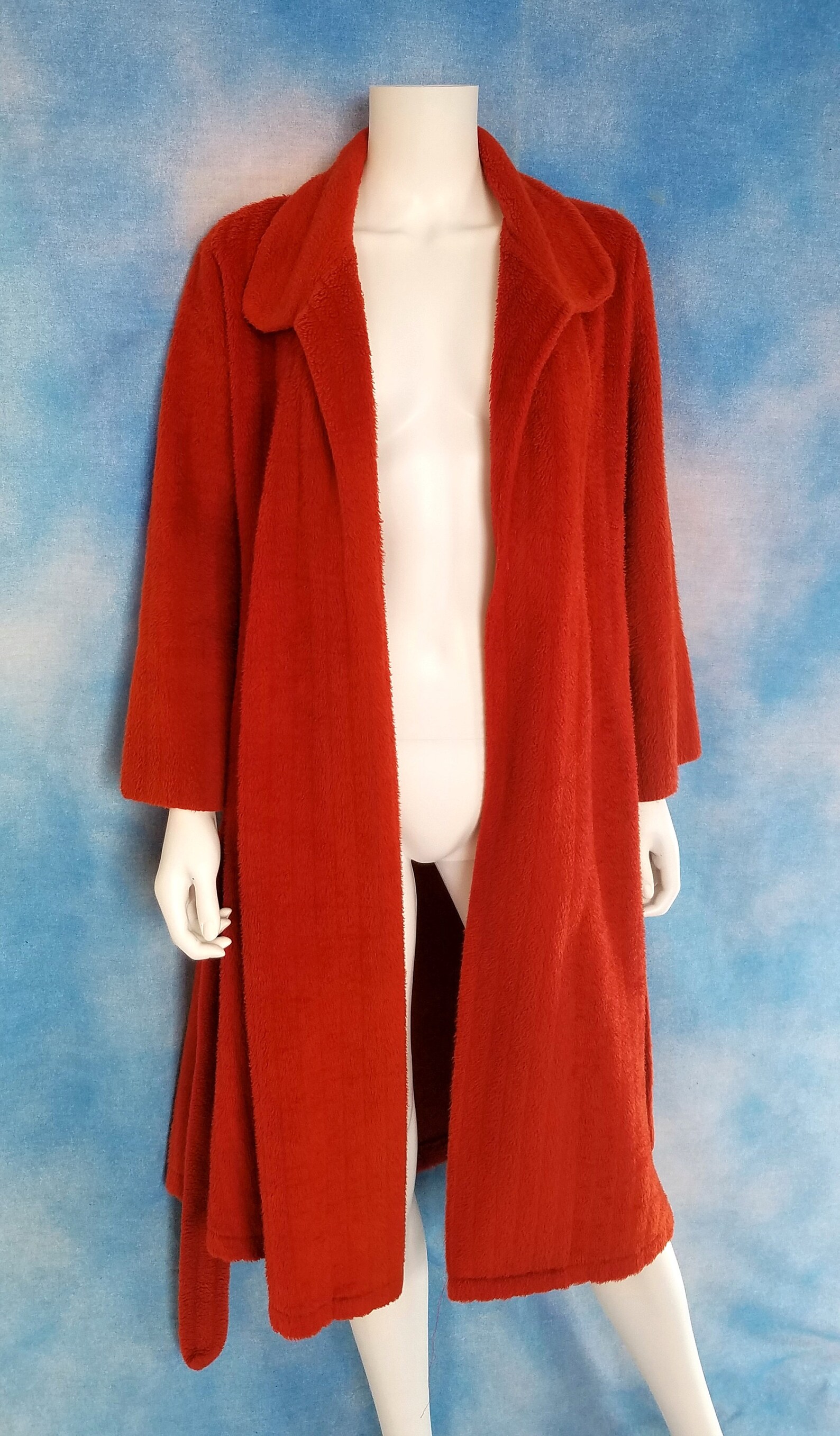 Vintage 70s Rust Furry Ribbed Velour Robe/ Size M - Etsy