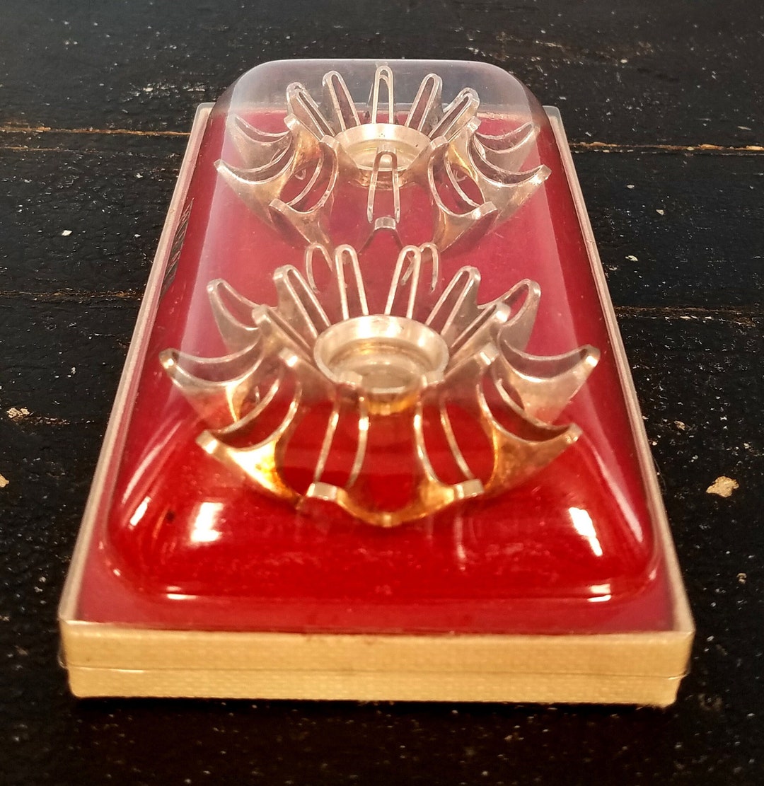 Vintage 1960s Silver MCM Brutalist Space Age Silver Plated Candle ...