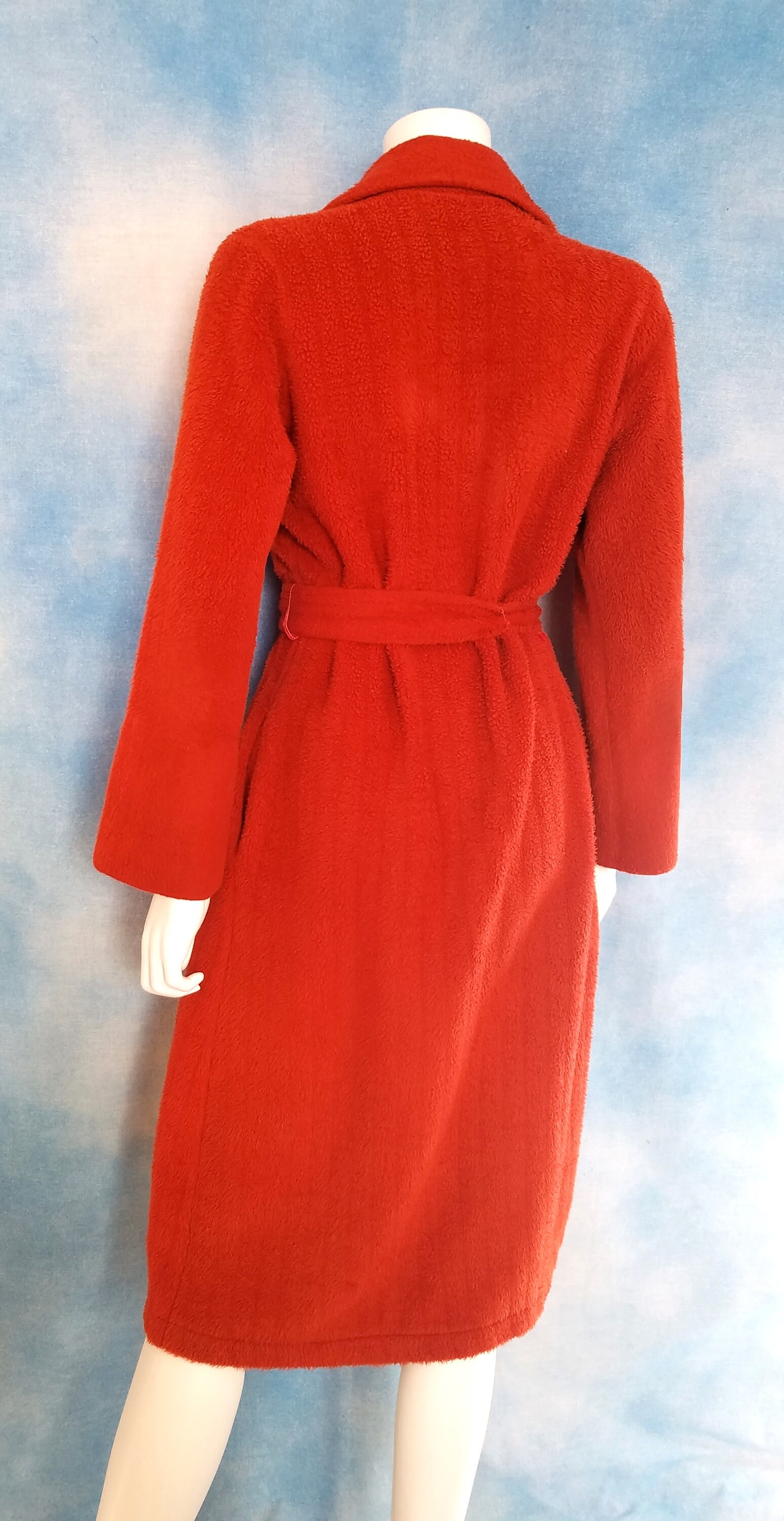 Vintage 70s Rust Furry Ribbed Velour Robe/ Size M - Etsy