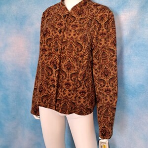 Vintage NWT Early 2000s Mandarin Rococo Jacobean Jacket, Stand Collar ...
