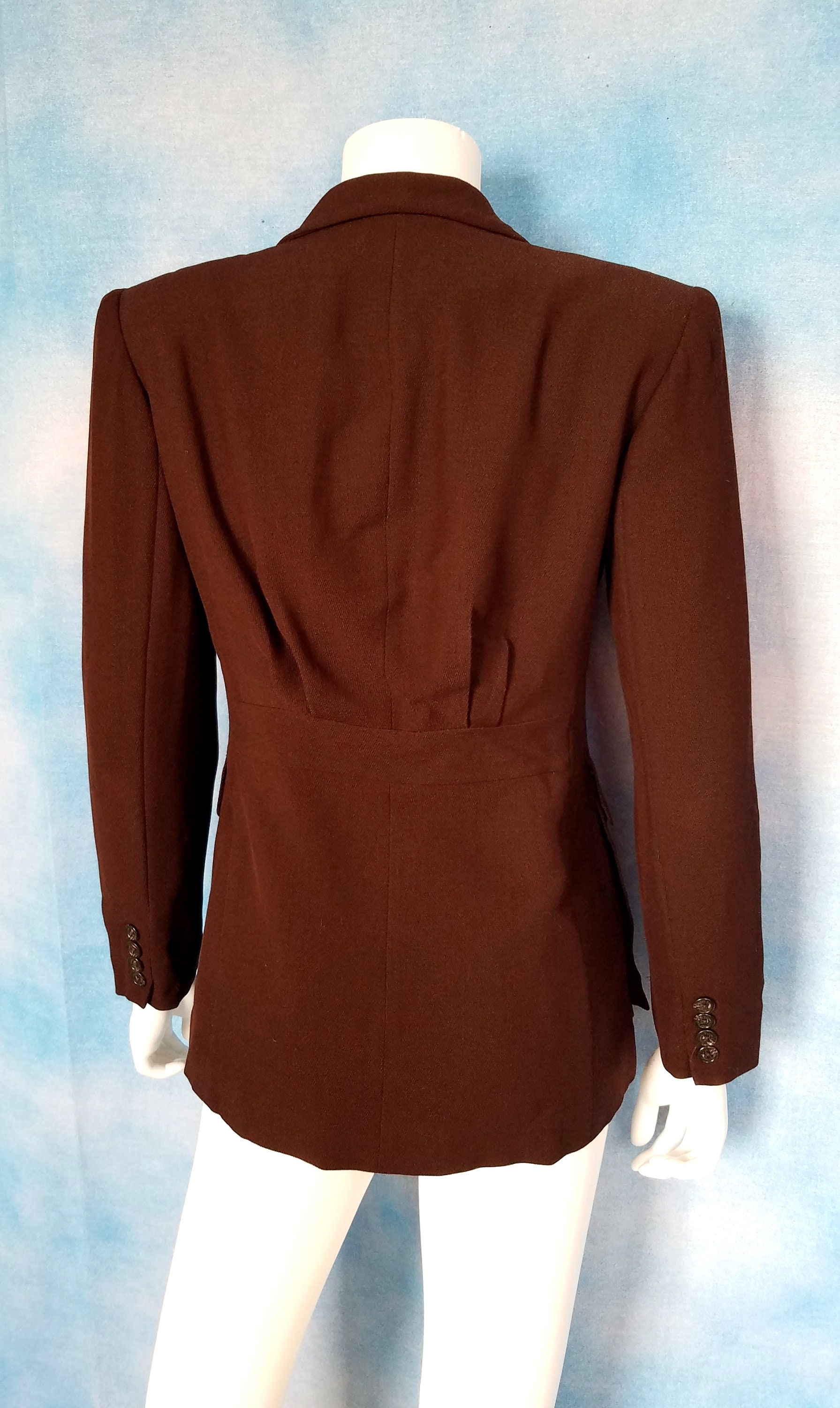 Vintage 90s Rich Chocolate Brown Worsted Wool Twill Fitted - Etsy