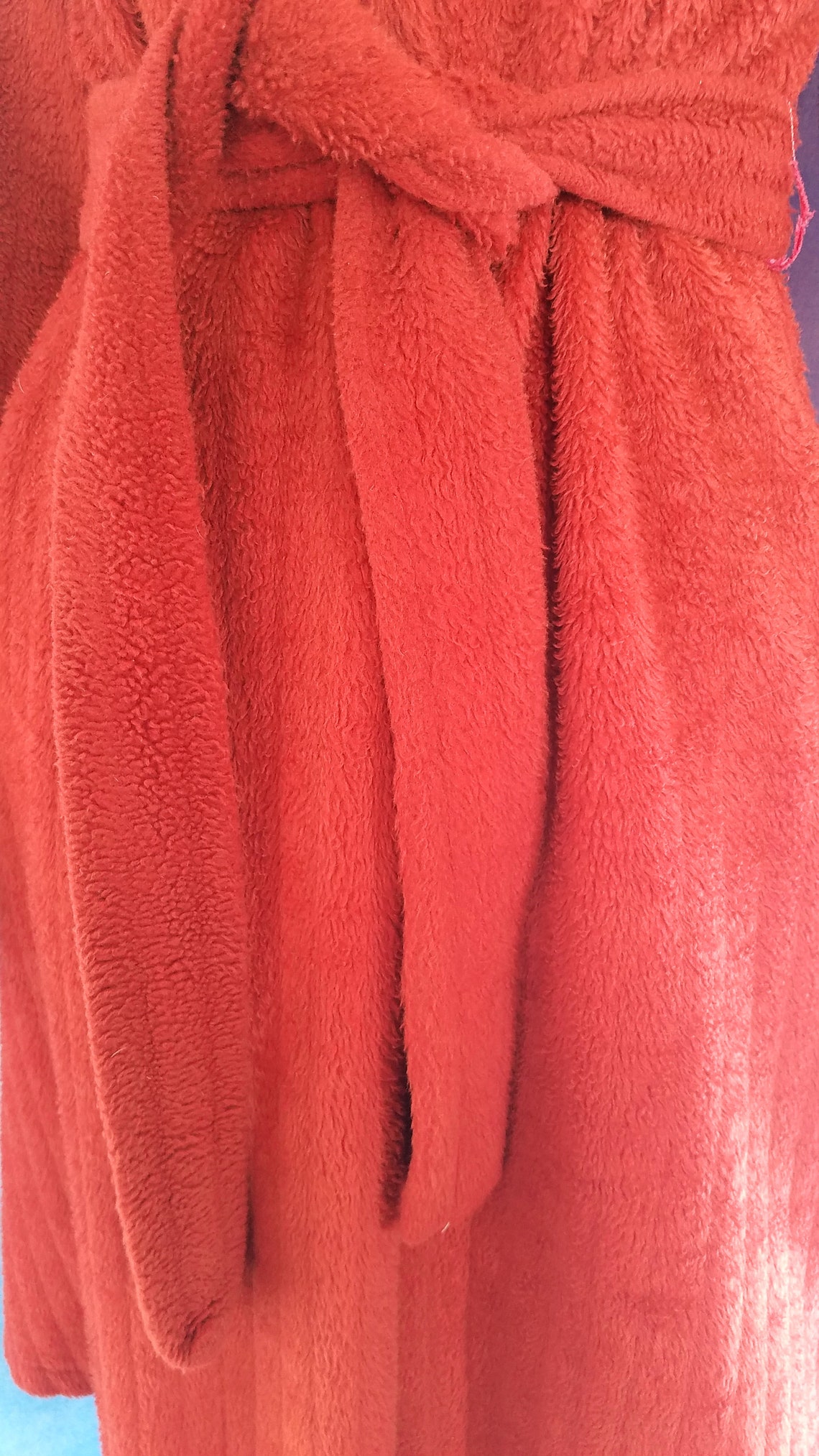 Vintage 70s Rust Furry Ribbed Velour Robe/ Size M - Etsy